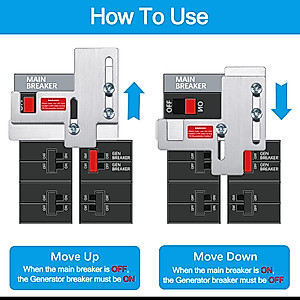 ACANORA Generator Interlock Kit for Murray or Siemens 150 and 200 Amp Panels, 7/8 to 1 1/4 Inches Spacing, Brushed Nickel
