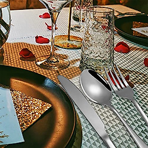 16-Piece Dinner Spoon set,7.3" Tablespoons,Silverware Spoons,Food Grade Stainless Steel Spoons Set for Eating Soup,Cereal - Mirror Polished Dishwasher Safe,Metal Spoons for Everyday Use