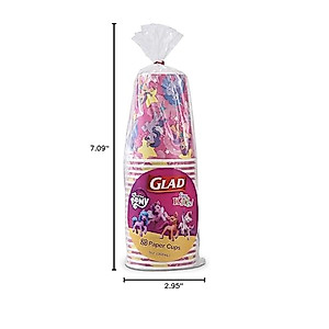 Glad for Kids My Little Pony Paper Cups | My Little Pony Super Stars Kids Drinking Cups | My Little Pony Unicorn Paper Cups for Everyday Use, 9 oz Paper Cups 20 Ct