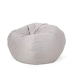 Christopher Knight Home Harrison Modern 5 Foot Microfiber Bean Bag Cover Only, Light Gray, Large