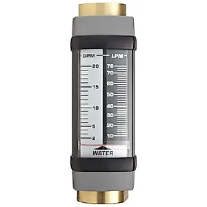 Hedland H705B-010 Flowmeter, Brass, For Use With Water, 1 - 10 gpm Flow Range, 3/4" NPT Female