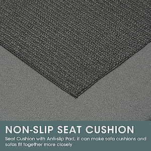 MAXXPRIME 3-Piece Patio Furniture, Wicker Sectional with Ergonomic Design, Lightweight Aluminum Frame, All-Weather Wicker Rattan, Non-Slip Cushions, Brown Wicker and Dark Grey Cushion