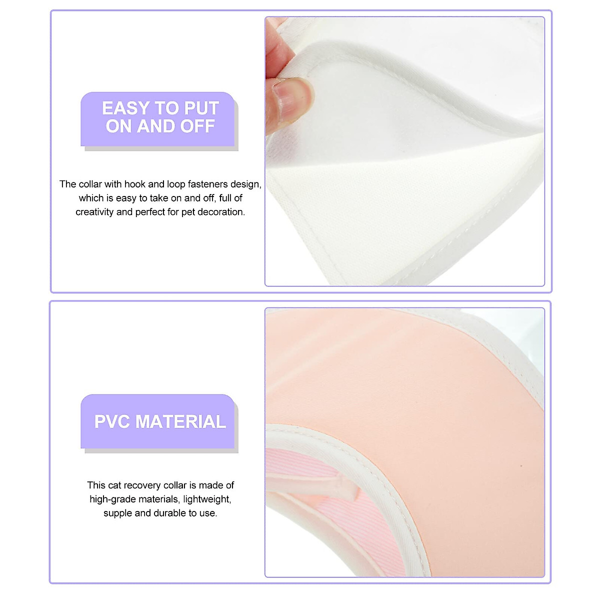 POPETPOP Compound Cone Collar Cat Neck Circle Surgery Recovery Collar Cat Neck Cone Dog Cone Pet Recovery Collar Pet Supply Pet Collars Cat -Licking Collar -Scratch PVC Neck Ring