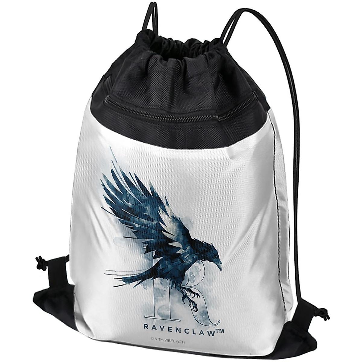 LOGOVISION Harry Potter Ravenclaw Watercolor Crest Drawstring Backpack Sports Bag Sackpack 17" x 13", Perfect for Gym, Yoga or Practice