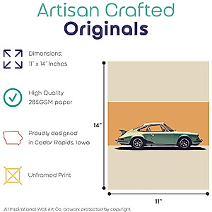 Inspirational Wall Art Co. - Power | 2023 Porsche 911 - Car Posters for Boys Room - Car Wall Decor - Car Room Decor - Car Posters for Men | 11x14 Inches Unframed