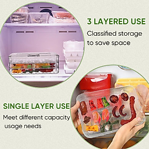 SiliFine Deli Meat Container for Fridge Organizer Food Storage Boxes with Lid Stackable Lunch Meat Container Airtight Deli Holder for Refrigerator Organizing Salami Cold Cut Turkey Bacon Pantry