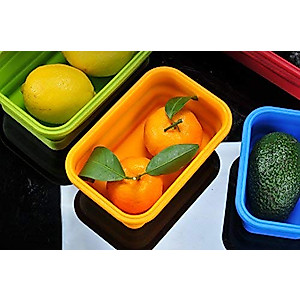Sailing Elegant Collapsible Silicone Lunch Box/Container, Super Convenient Stackable Food Storage Containers, Material Safe (Set of 4, Multi)
