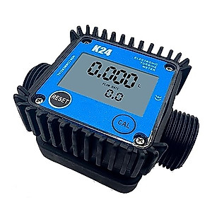 Flow Control Meter 1 PCS LCD Fuel Flow Meter, K24 for Digital Die-Sel Fuel Flowmeter, Favorable Liquid Water Flow Measuring Tools Used in Petroleum,Food, Etc.