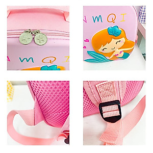 Kids Preschool Mermaid Backpack, Durable and Lightweight Pink 3D Backpack for Little Kids for Travel, Preschool and Kindergarten (Pink Mermaid)