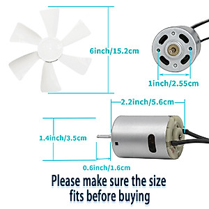 6’’ RV Vent Fan Motor & Fan Blade Replacement, 12V D-Shaft RV Vent Motor Compatible with Heng's, Elixir, Jensen, Jayco,Toyota Dolphin RV