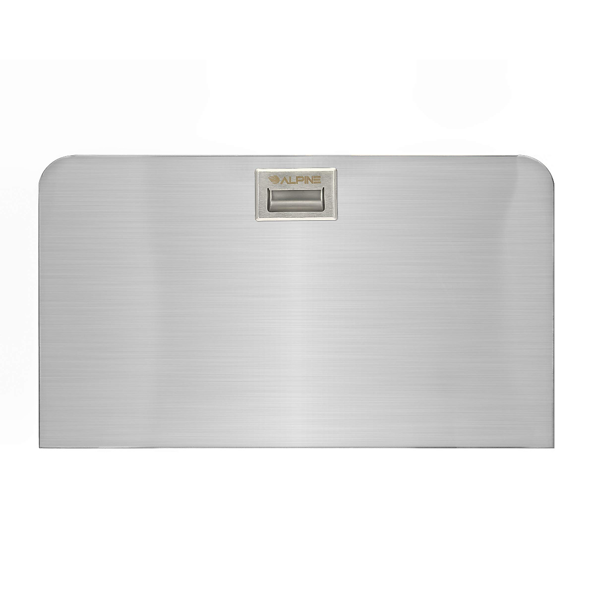 Alpine Industries Wall Mounted Baby Changing Station - Horizontal Fold Down Diaper Changing Table with Safety Strap - Ideal for Commercial Bathrooms