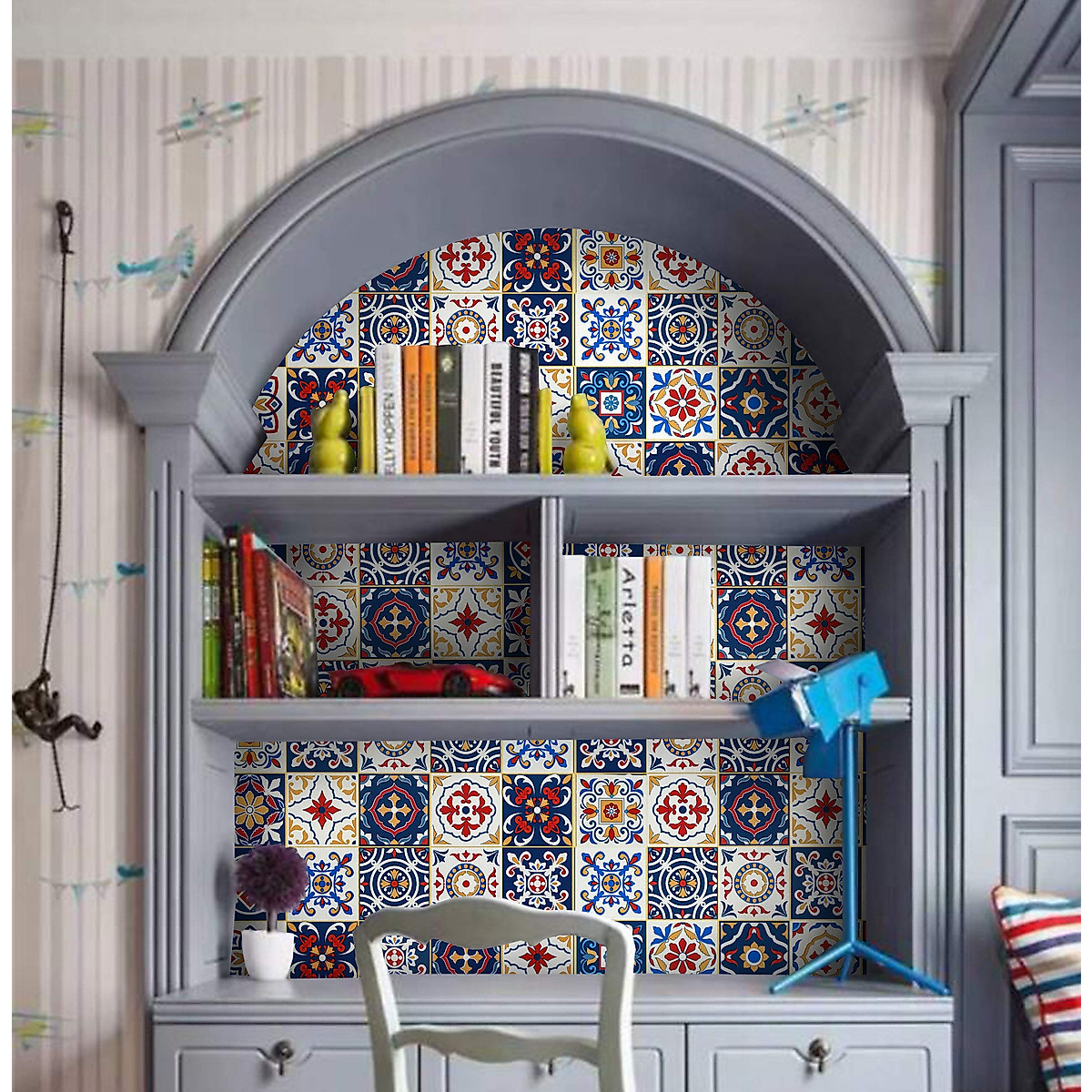 17.7"x197.11" Pattern Contact Paper Self Adhesive Drawer and Shelf Liner Creative Covering Peel and Stick Wallpaper Removable Fast to Clean for Shelves, Drawer,Desk ,Cabinet ,Kitchen, Vinyl Rolls