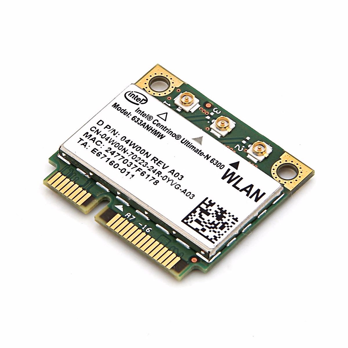 Intel Ultimate-N 6300 Mini PCI-E WiFi Card (Wireless Network Card) Mod. 633ANHMW