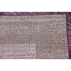 Unique Loom Del Mar Collection Area Rug-Transitional Inspired with Modern Contemporary Design, 6' 0 x 9' 0 Rectangular, Violet/Ivory