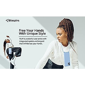 Blaspins Crossbody Phone Case for iPhone 12 Pro Max Case, Adjustable Rope, Shoulder Neck Lanyard Strap String Detach, Shockproof Protective Silicone Phone Cover, Wrist Hands Free 6.7 inch 12PM- Blue