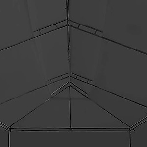 ADUH 236.2"x117.3"x106.3" Gazebo with Curtains Anthracite Easy to Assemble for Outdoor Backyard Gardens