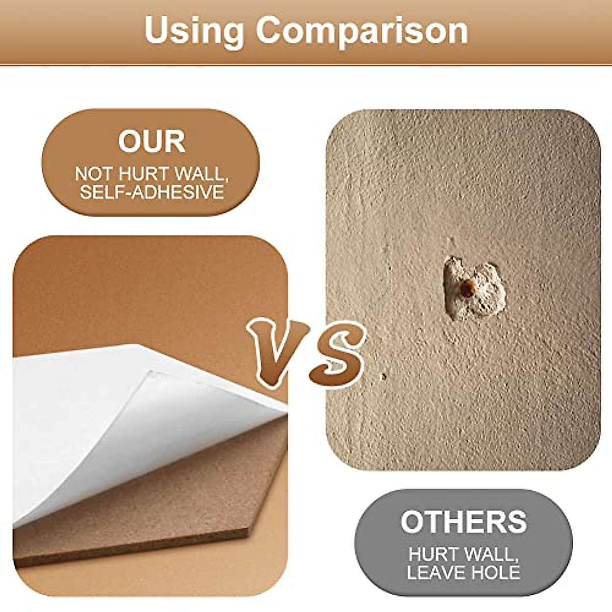 Self-Adhesive Cork Board Cork Tiles 8 Pcs Wall Bulletin Board 12" x10.2" Hexagon Cork Tile, Not Hurt Wall, Natural Message Pin CorkBoard for School/Home/Class/Kitchen & Office Decor Photo Display Memo