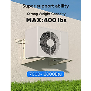 Toutgood Outdoor Mini Split Wall Mounting Bracket, Heavy-Duty Wall Bracket for 7000 Btu to 12000 Btu Ductless Mini Split Air Conditioner AC Heat Pump Systems , Max 400 Lb Capacity