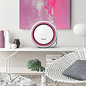 AVARI™ 525 Pink Desktop Personal Air Purifier for Filtering Personal Breathing Zone. Ultra Quiet Electro-Static Filters to 0.1 Micron