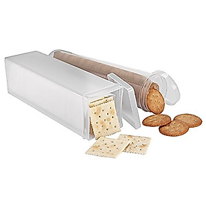 Airtight Cracker Sleeve Storage Containers - Stay Fresh Cracker Keeper, Cookie Holder - Square Plastic Canister for Saltine Crackers, Kitchen Pantry Staples