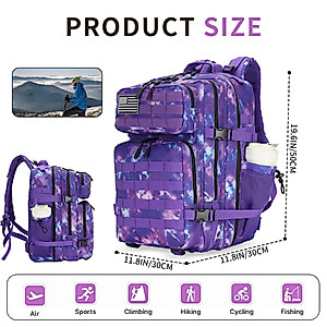 KXBUNQD Casual Daypack Lightweight School Bag for Men Women Travel Rucksack Large Outdoor Waterproof BackPack with Molle System
