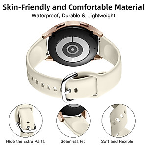 Maledan 8 Pack Bands Compatible with Samsung Galaxy Watch 7 6 5 4 FE Band 40mm 44m, Galaxy Watch 5 Pro Band/Watch 6 4 Classic Band, 20mm Soft Silicone Wristband Replacement Women Men, Large