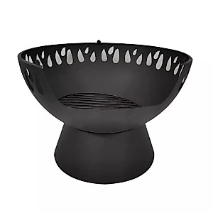 Outdoor Fire Pit Wood Burning,Outdoor Round Wood Burning Fire Pit Bowl with Ash Shovel Ash Collector