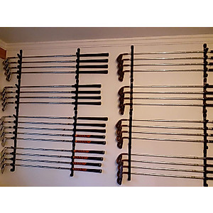 Five-Layer Golf Clubs Storage Organizers Rack, Wall Mount Storage Holder Golf Putter Holder Stand Golf Club Display Shelf Golf Putter Rack, Golf Club Display Cases Bracket - Holds up to 10 Golf Clubs