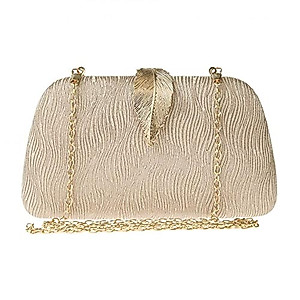 Womens Evening Bags Formal Bridal Wedding Small Clutches Purses Crossbody Prom Cocktail Party Handbags (Gold)