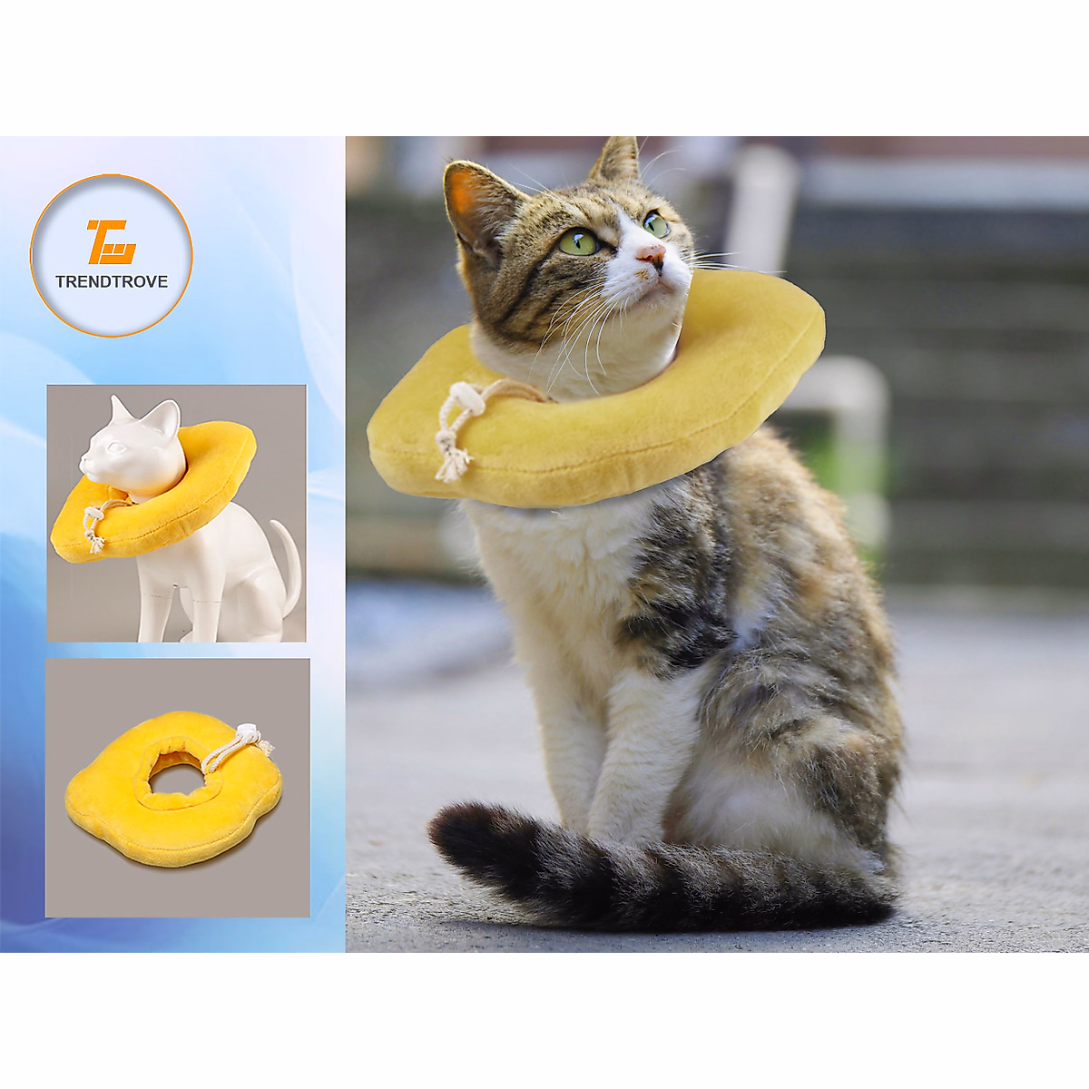 2PCS Cat Cone Collar and Cat Recovery Suit, Anti-Bite, Stop Licking Wounds, Adjustable Soft Elizabethan Cone, Cat Onesie for Female Cat After Surgery