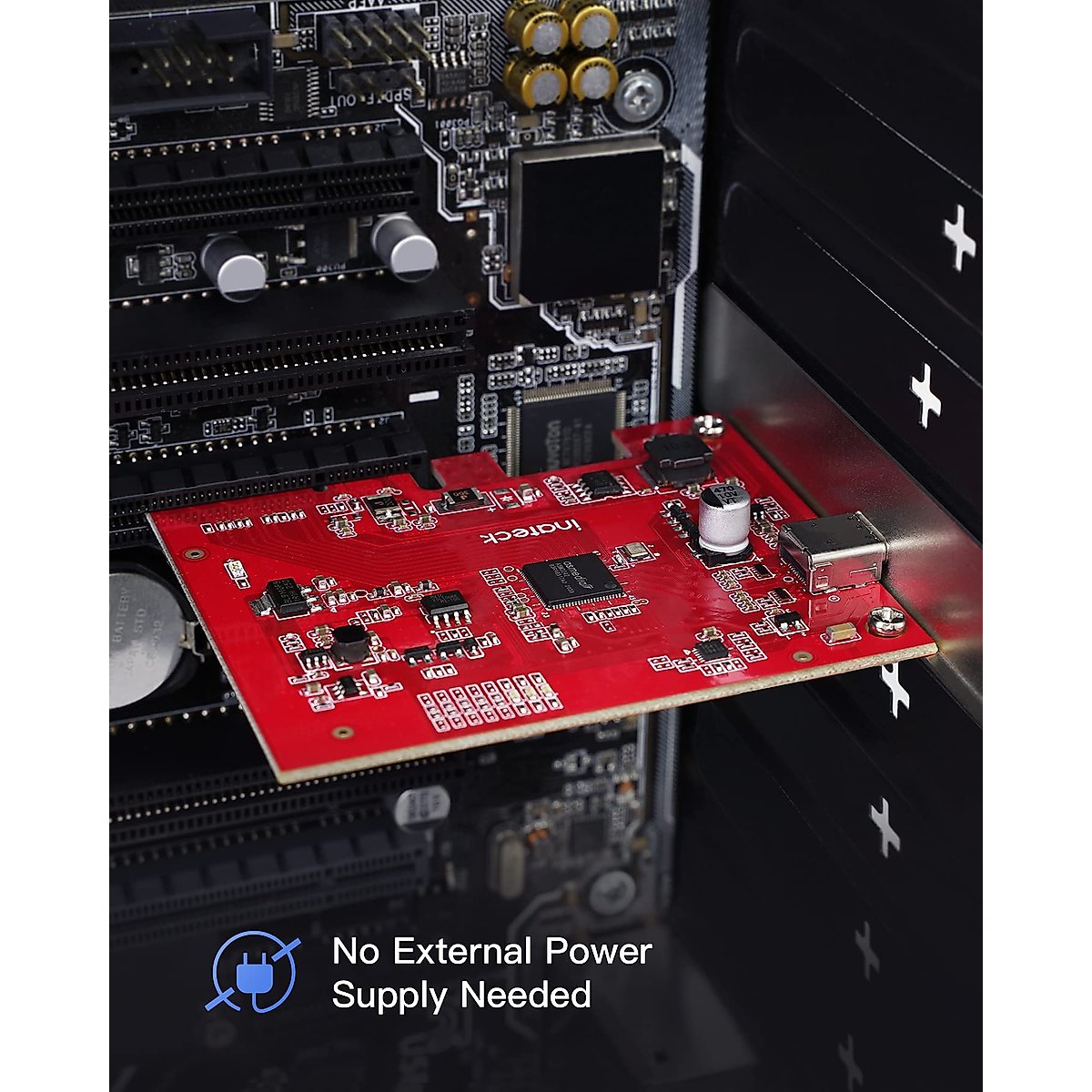 Inateck PCIe USB 3.2 Gen 2 x2 Card, with 20 Gbps Bandwidth, 1 Type-C Port, Low Profile Bracket Included, Redcomets U27
