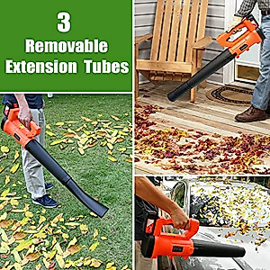 Cordless Leaf Blower with Battery & Charger(400 CFM 150 MPH),6-Speeds Electric Leaf Blower Powered for Lawn Care, Lightweight Handheld Powerful Blower for Yard | Patio | Jobsite
