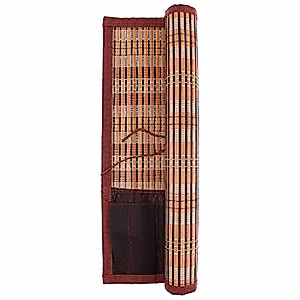 Dovewill Handcrafted Bamboo Brushes Holder Rollup Protection 8 Compartments Pouch Organizer - #2, 32x36cm