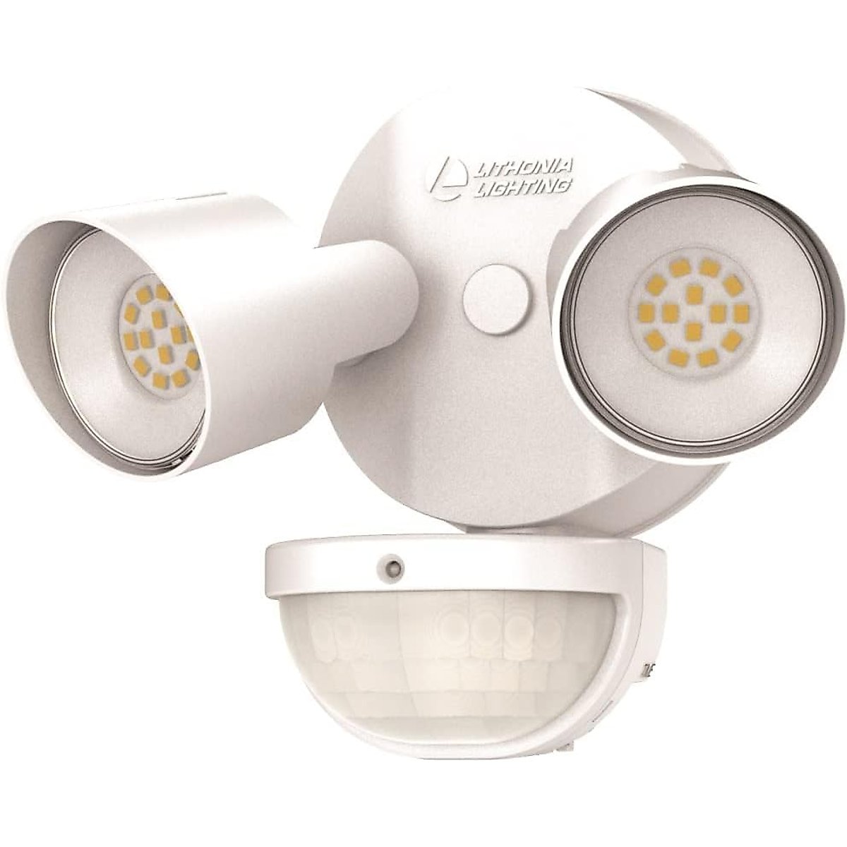 Lithonia Lighting HGX LED 2RH 40K 120 MO WH M2 HomeGuard Security Flood Lights, 4000 Lumens, 2-Light, Photocell Sensor and Motion Detection, White