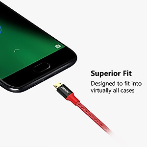 JianHan Reversible Micro USB Cable,[3-Pack] Braided Micro USB Charging Cable for Samsung Galaxy S7 S6 J7 Edge,Note 5,LG G3 G4,Kindle,PS4,Motorola,Android (1.5ft /3.3ft /6.6ft Red)