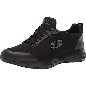Skechers Women's Squad SR Food Service Shoe, Black, 10 Wide