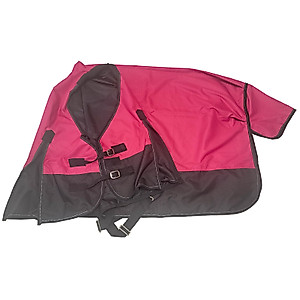 TGW RIDING Comfitec Essential Standard Neck Horse Turnout Sheet 1200D Waterproof and Breathable Horse Rain Sheet More Colors Lite (82”, Hot Pink)