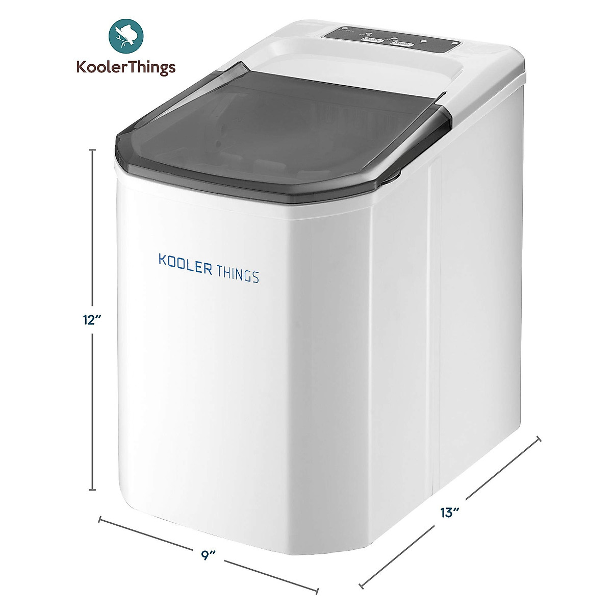 Automatic Self-Cleaning Portable Electric Countertop Ice Maker Machine With Handle, 9 Bullet Ice Cubes Ready in 7 minutes, Up to 26lbs in 24hrs With Ice Scoop and Basket