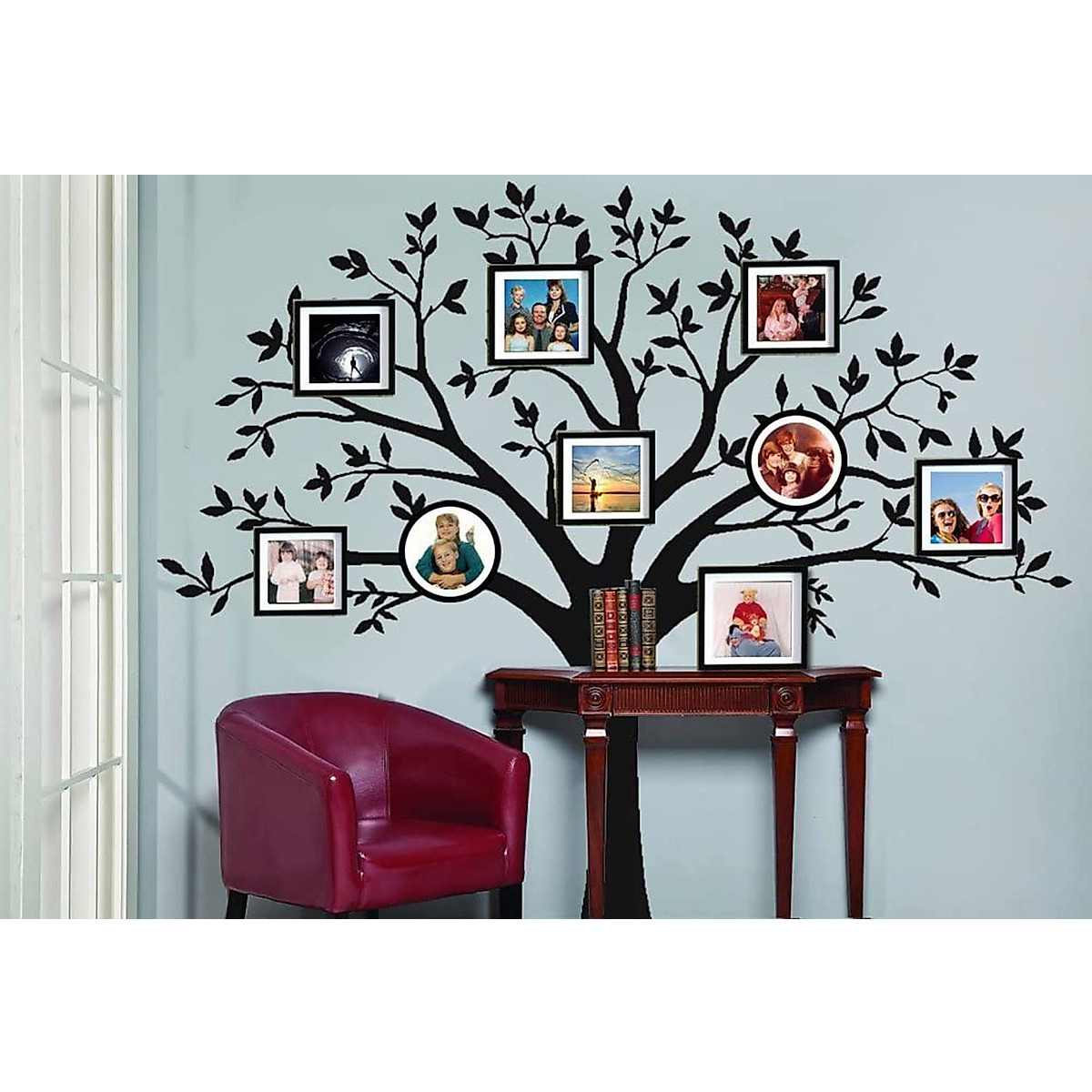 MAFENT Giant Family Photo Tree Wall Decal Mural Art Vinyl Wall Stickers Living Room Baby Room Decor (Black)