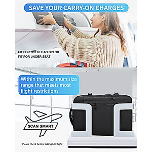 VECAVE Travel Backpack for Women Men Black Carry On Backpack,Expandable Airline Airplane Approved Weekenders Backpack,Fit 15.6 Inch Laptop Waterproof 40L Travel Backpack