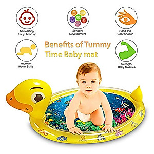 ibestby Inflatable Tummy Time Water Mat Fun Inflatable Water mat for Newborn Boys and Girls,Activity Center Your Baby's Stimulation Growth
