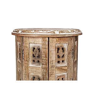 Coffee Table for Living Room, Wooden End Table, Small Side Table, Night Stand, Bedside Table, Entry Table, Side Table for Magazine, Books & Plants -18 x22 White Wash