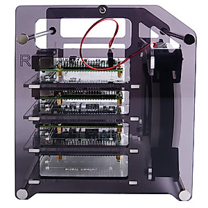 New Raspberry Pi Cluster Case, Raspberry Pi Rack Case Stackable Case with Cooling Fan 120mm RGB LED 5V Fan for Raspberry Pi 4B/3B+/3B/2B/B+ and Jetson Nano (4-Layers)