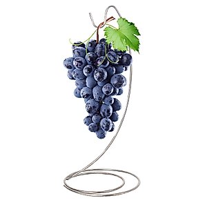 Banana Holder,Multifunctional Fruit Stand for Hanging Bananas, Grapes, Longan and Other Fruits, Stainless Steel Banana Stand with Hooks Silver 12.6x5.7