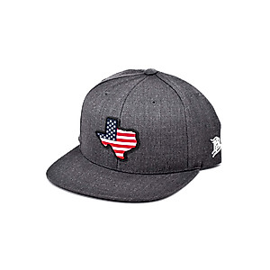 Branded Bills Texas PVC Patriot Patch Classic Snapback Hat - One Size Fits All (Charcoal)