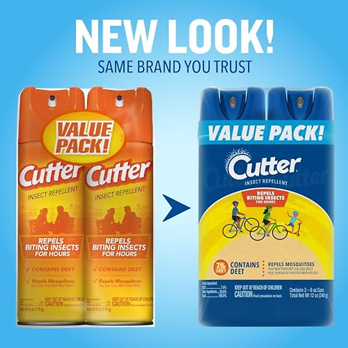 Cutter Insect Repellent Twin Pack, 2-6 Ounce Aerosol Cans, With 7 Percent DEET