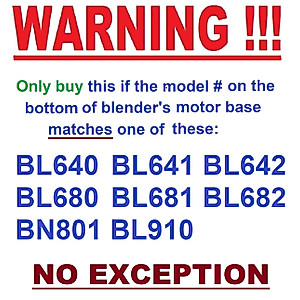 Ninja Replacement Locking Lid for 64oz Bowl BL640 BL641 BL642 BL642W BL642W1 BL642Z BL680 BL680A BL681A BL682 BN801 BN805 BN805A BL910 Auto-iQ Duo Blender