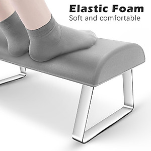 Foot Rest Under Desk for Office Use, Feet Rest for Under Desk Footstool Office Footrests, PU Self-Skinning Foam Foot Stools, Soft and Comfortable, Gray