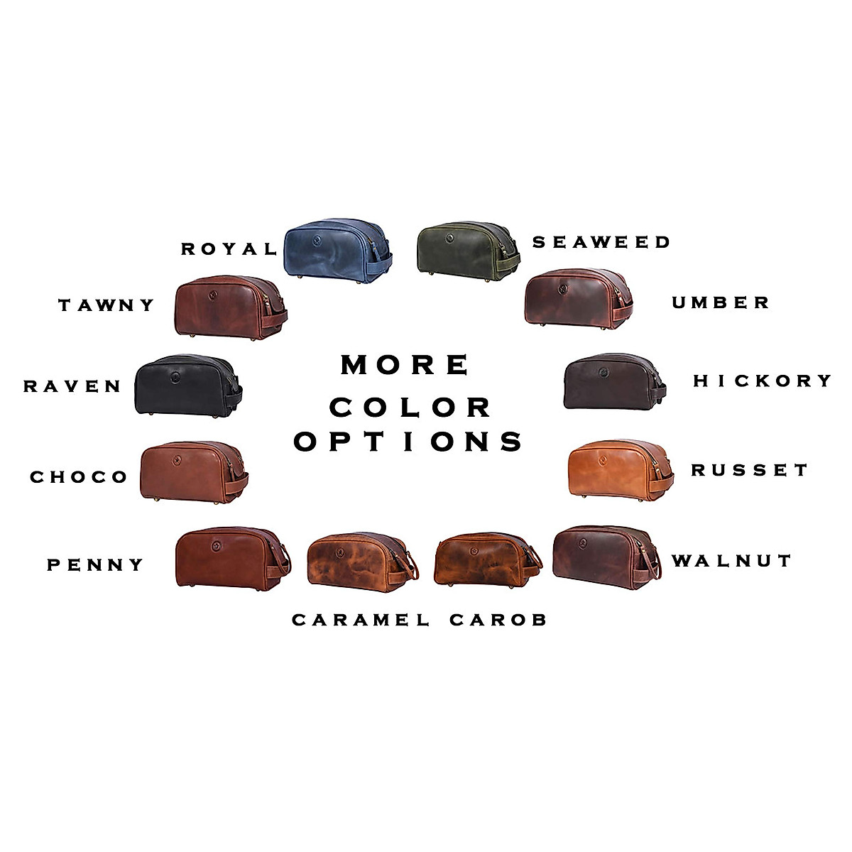 10" Premium Leather Toiletry Travel Pouch With Waterproof Lining | King-Size Handcrafted Vintage Dopp - Kit By Aaron Leather Goods (Dark Brown)