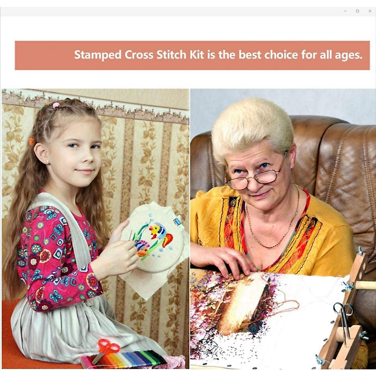 Cross-Stitch Stamped Kits, Loyal Cat, DIY Designs Cross-Stitch Easy Supplies Needlework, Needlepoint Embroidery Gift for Home Decor 16x20 inch